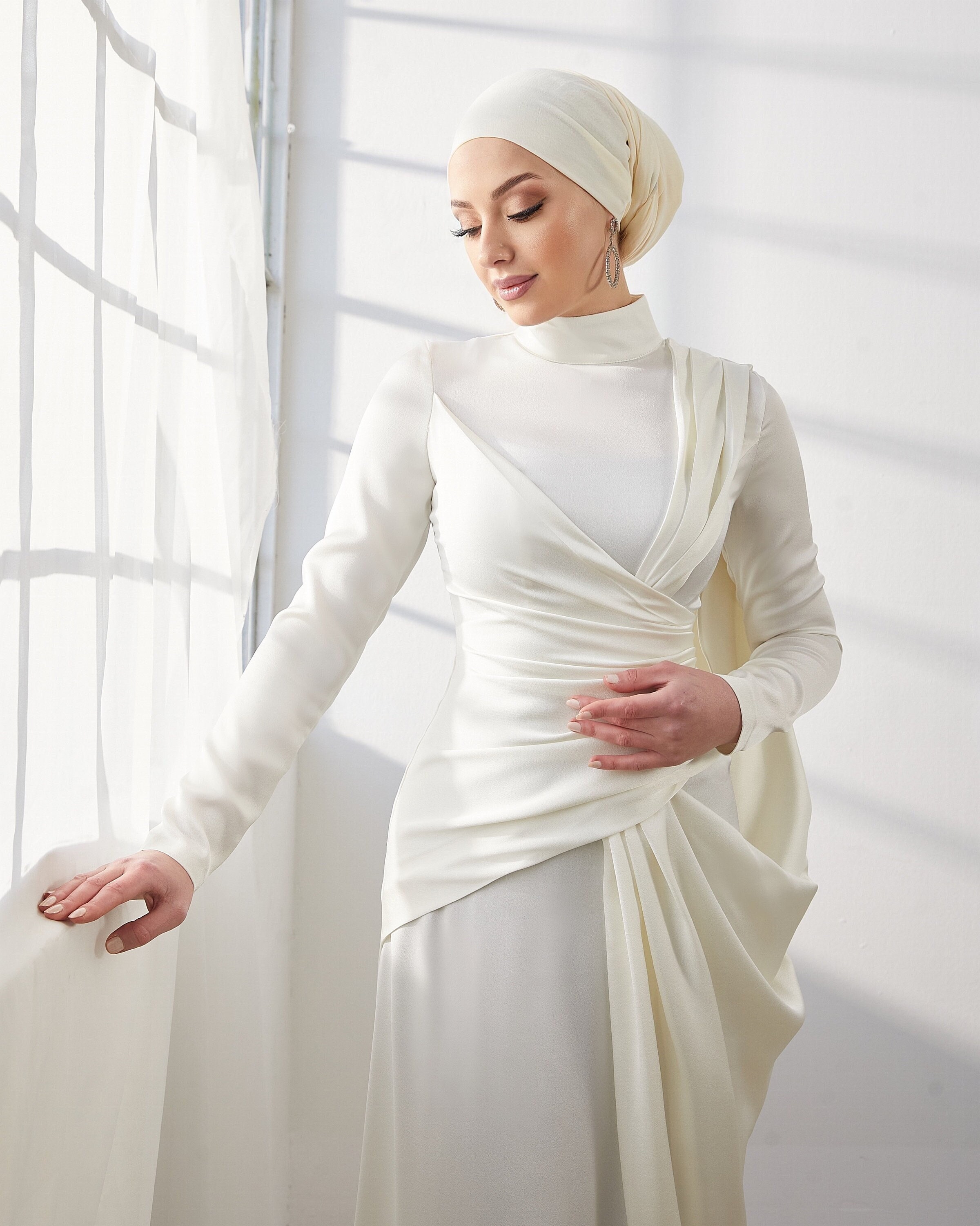 Muslim Wedding Dress White,nikkah Dress, Islamic Dress,luxury Abaya ...
