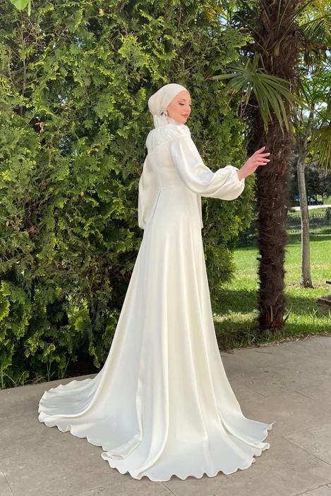 Nikkah Dress,modest Prom Dress,bridesmaid Abaya, Hijab Dress,prom Dress ...