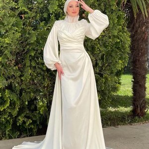 Modest Muslim Wedding Dress,islamic Prom Dress,bridesmaid Abaya, Hijab ...