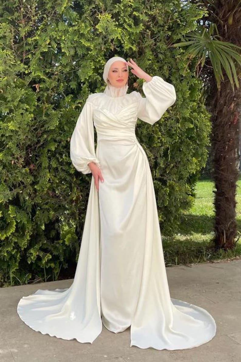 Modest Muslim Wedding Dress,islamic Prom Dress,bridesmaid Abaya, Hijab ...