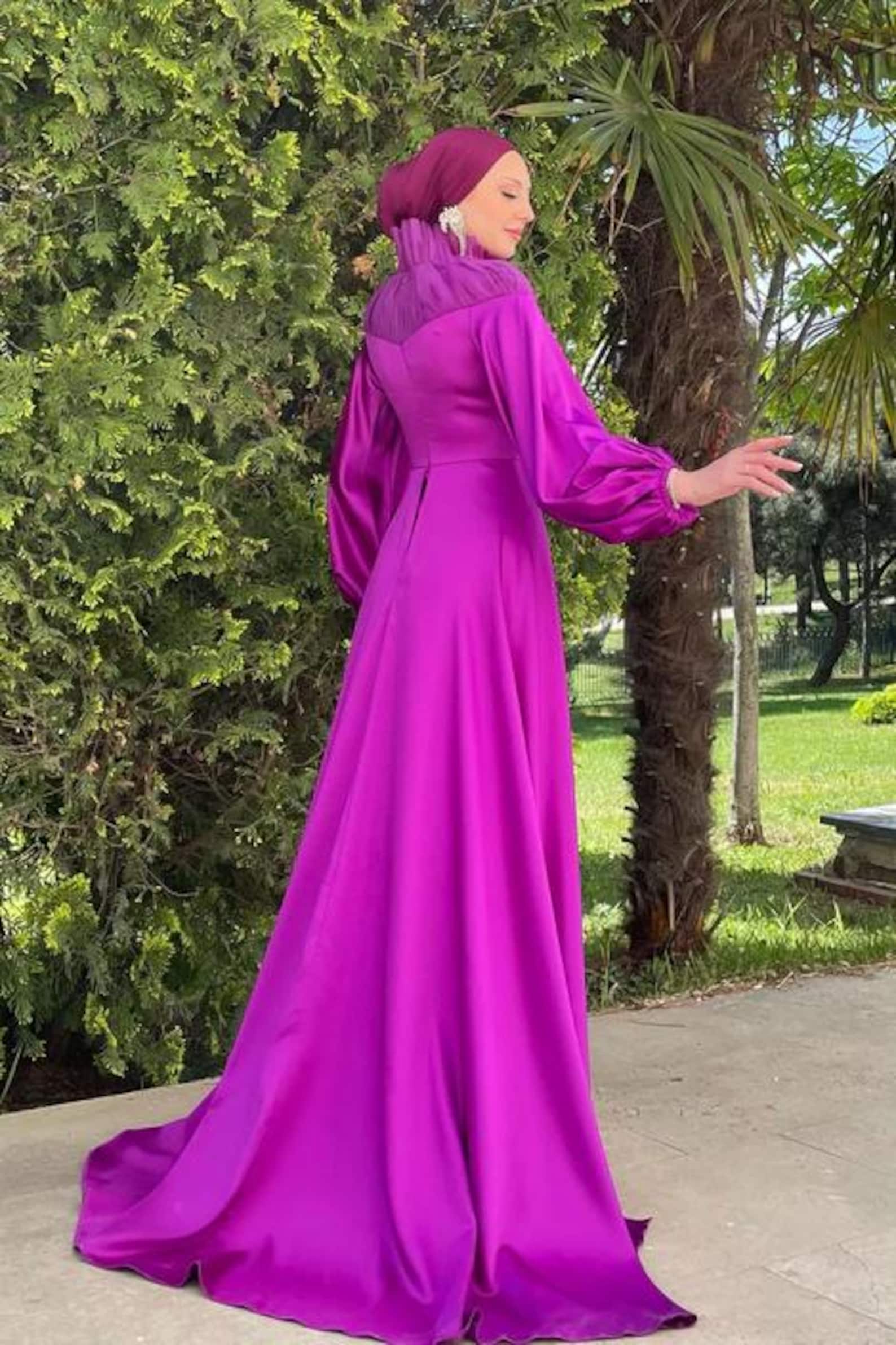 Modest Islamic Wedding Dress,muslim Prom Dress,bridesmaid Abaya, Hijab ...