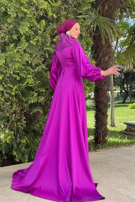 Modest Islamic Wedding Dress,muslim Prom Dress,bridesmaid Abaya, Hijab ...
