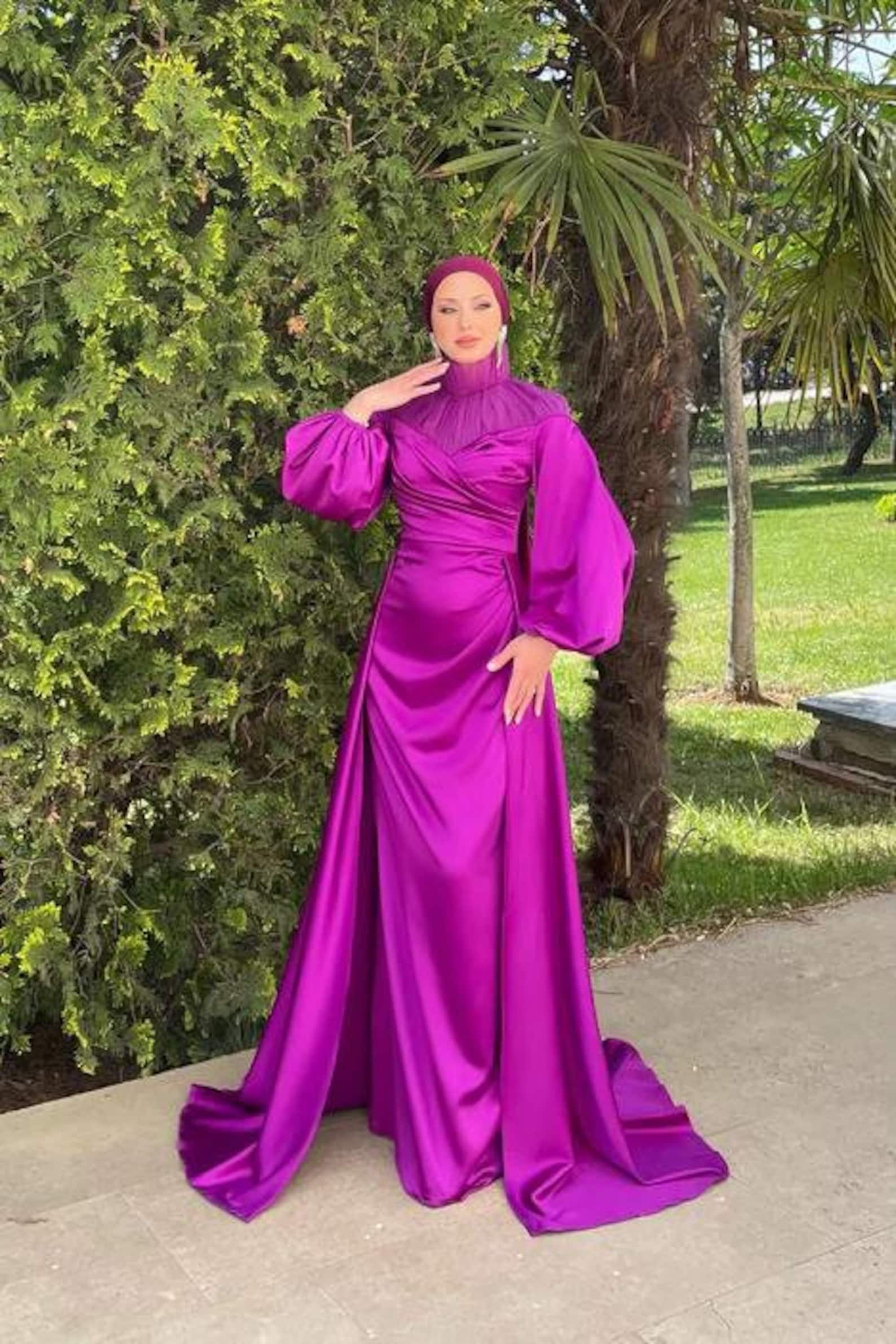 Modest Islamic Wedding Dress,muslim Prom Dress,bridesmaid Abaya, Hijab ...
