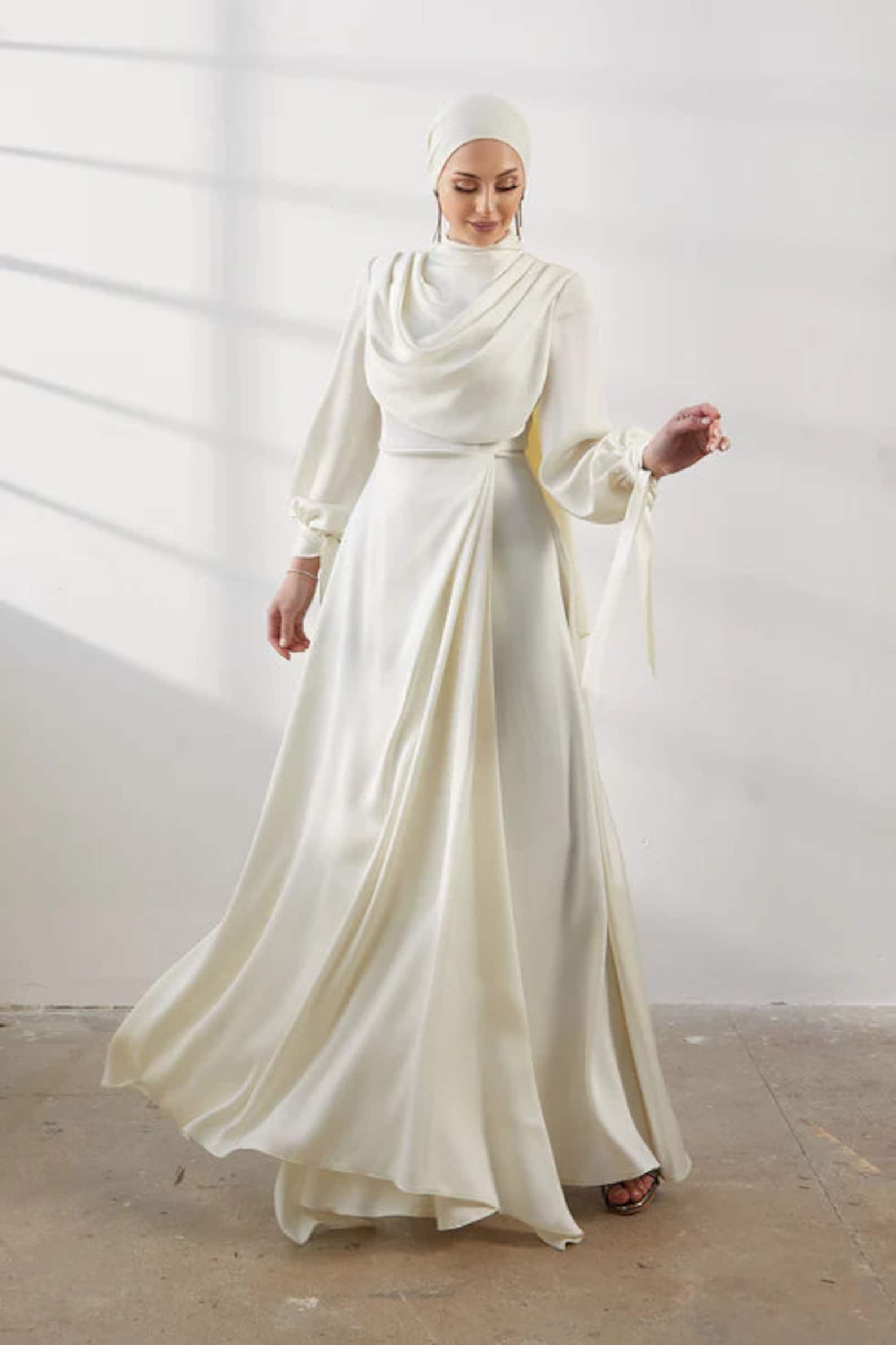 Muslim Wedding Dress, Evening Dress, Modest Dress,hijab Dres, Prom ...