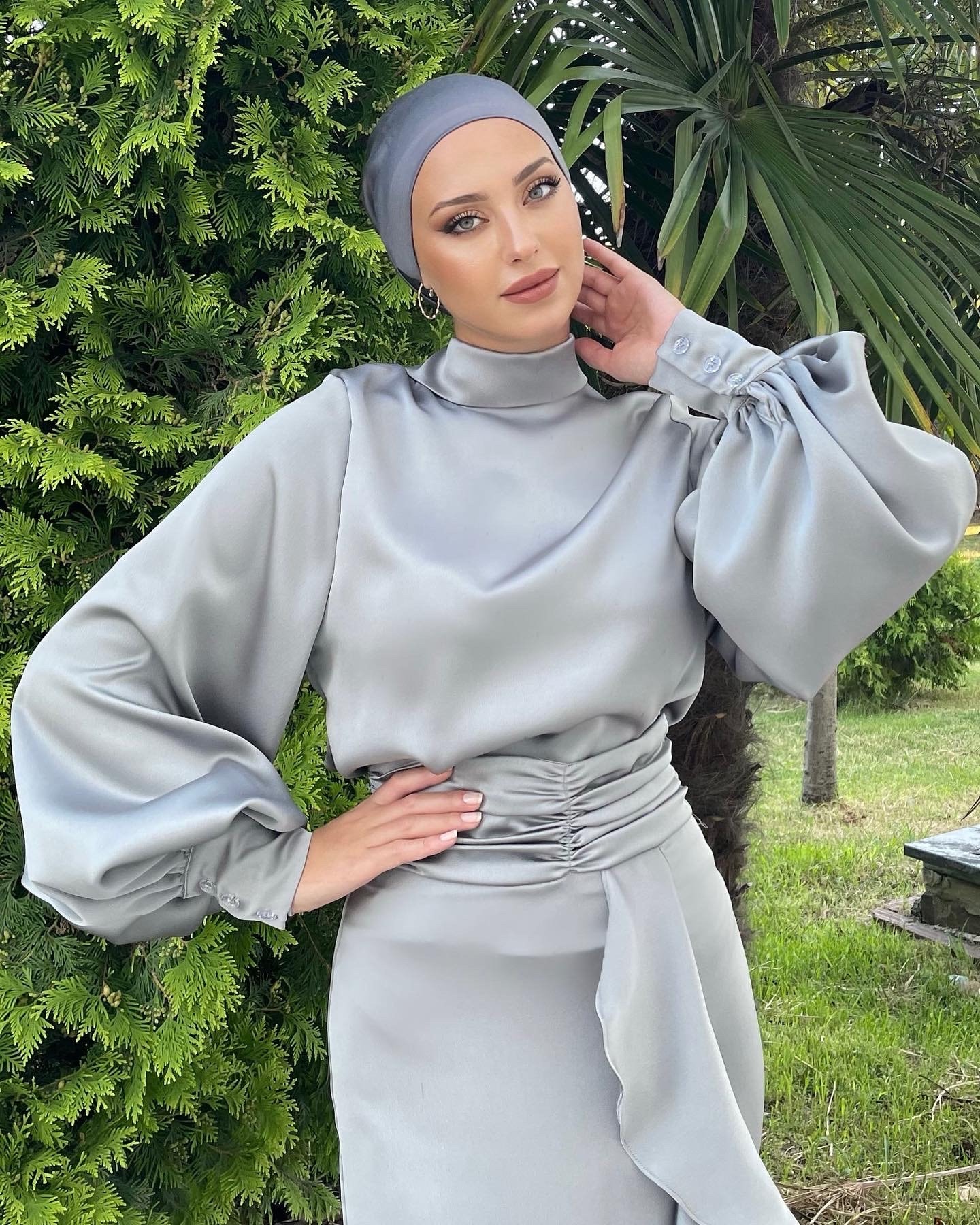 Muslim Wedding Dress Hijab Evening Gown Eid Abaya Modest Dress for ...