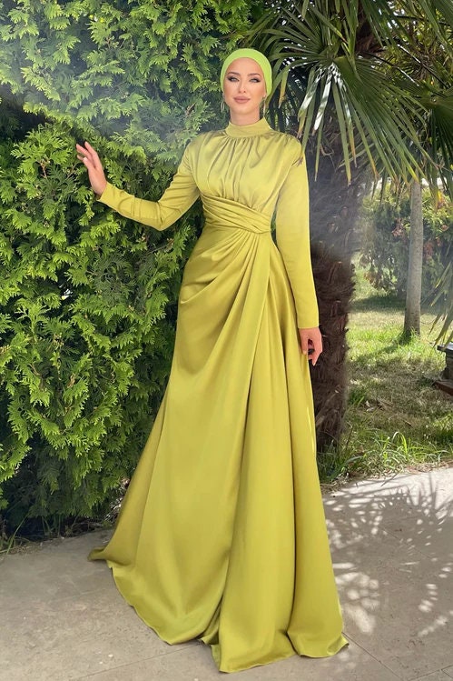 Muslim Wedding Dress,nikkah Dress, Islamic Dress, Hijab Dress, Satin ...