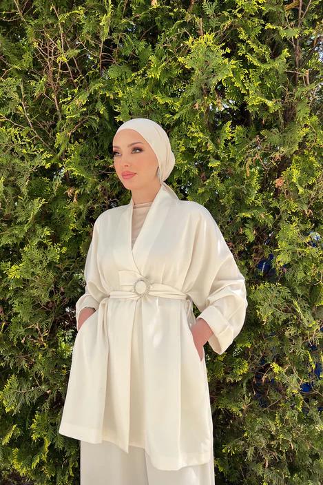 Modest Formal Suit,satin Suit,blazer and Pant Women Suit,dried Rose ...