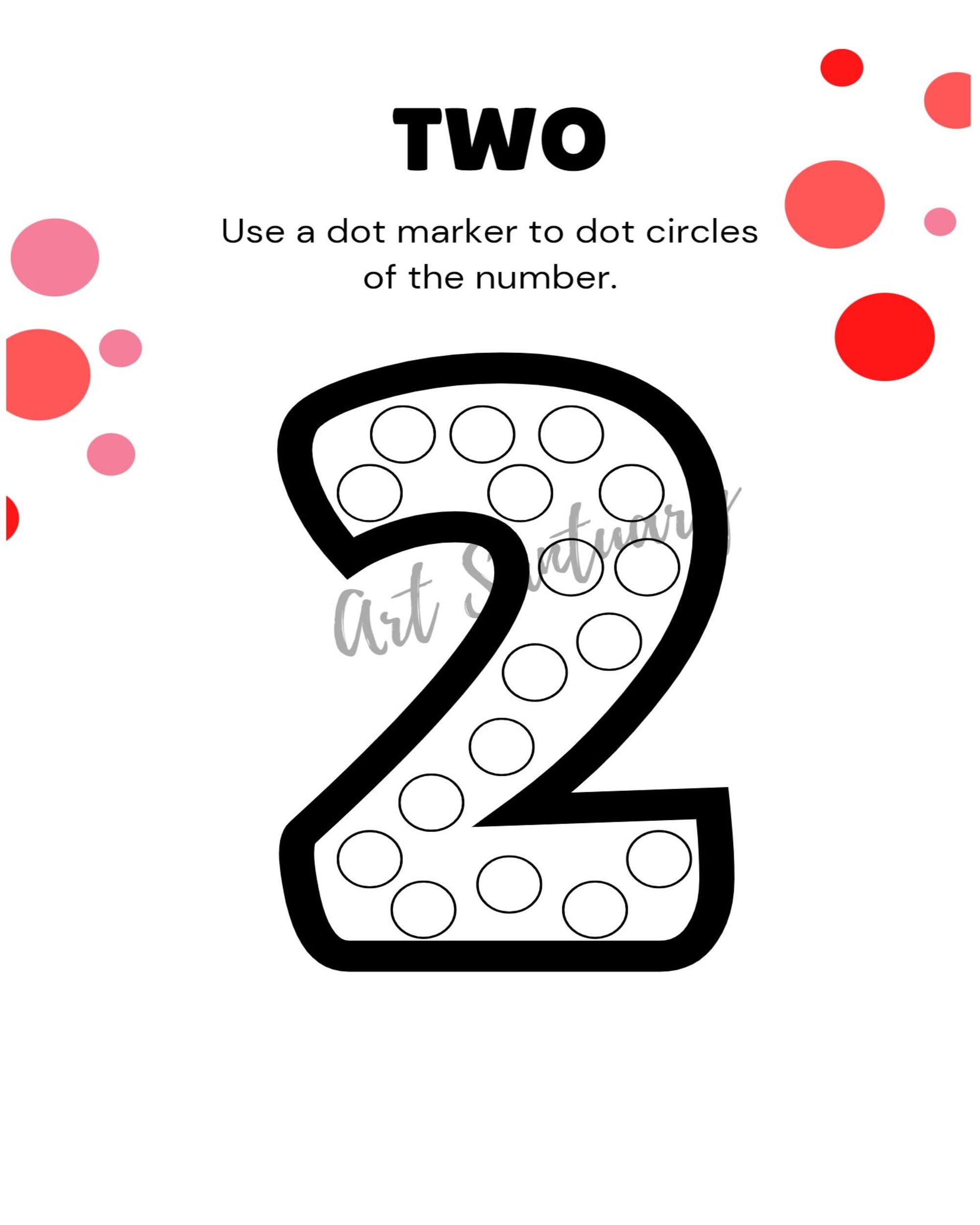 Colorful Cute Dot the Number Coloring Book for Kids Worksheet ...