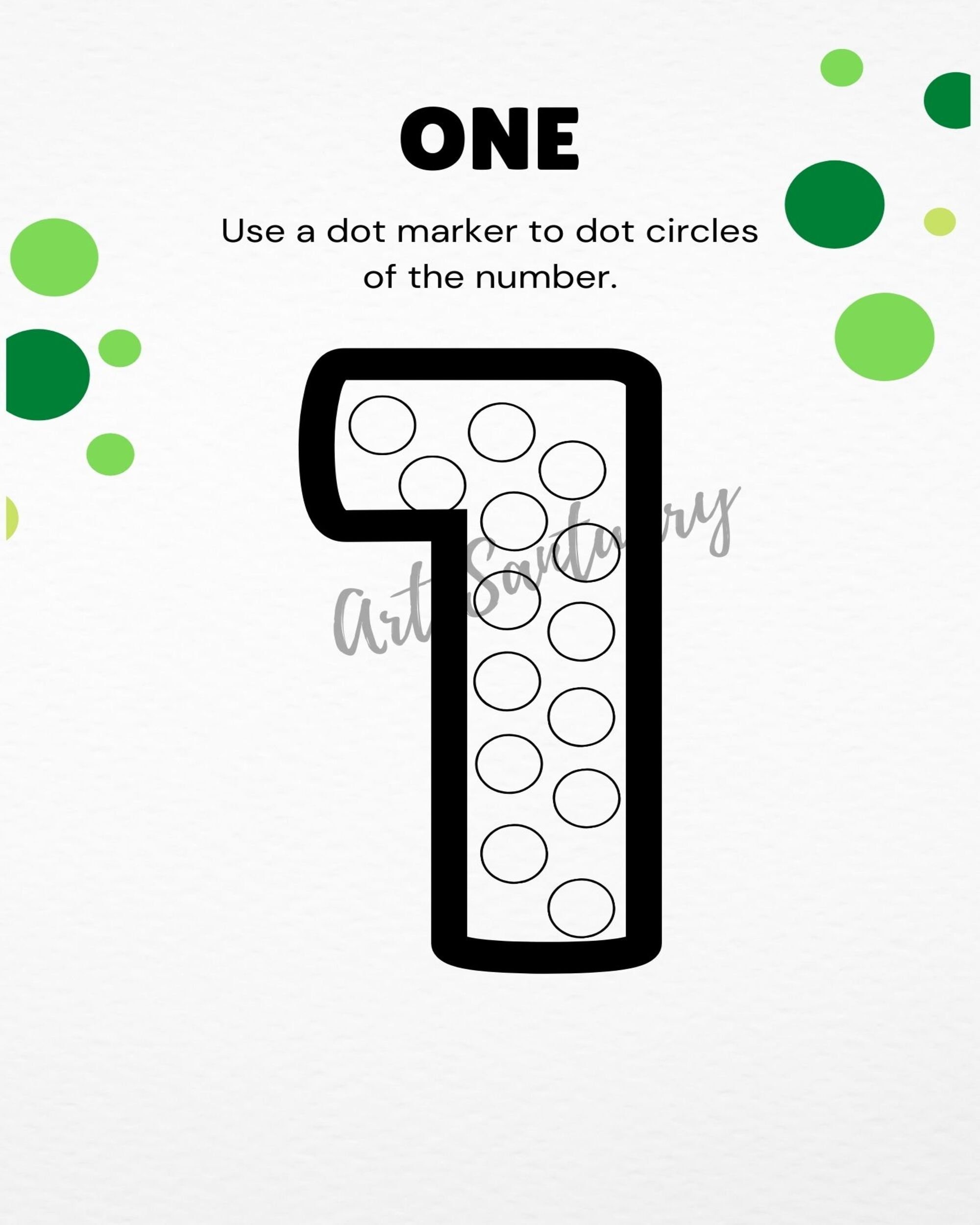 Colorful Cute Dot the Number Coloring Book for Kids Worksheet ...