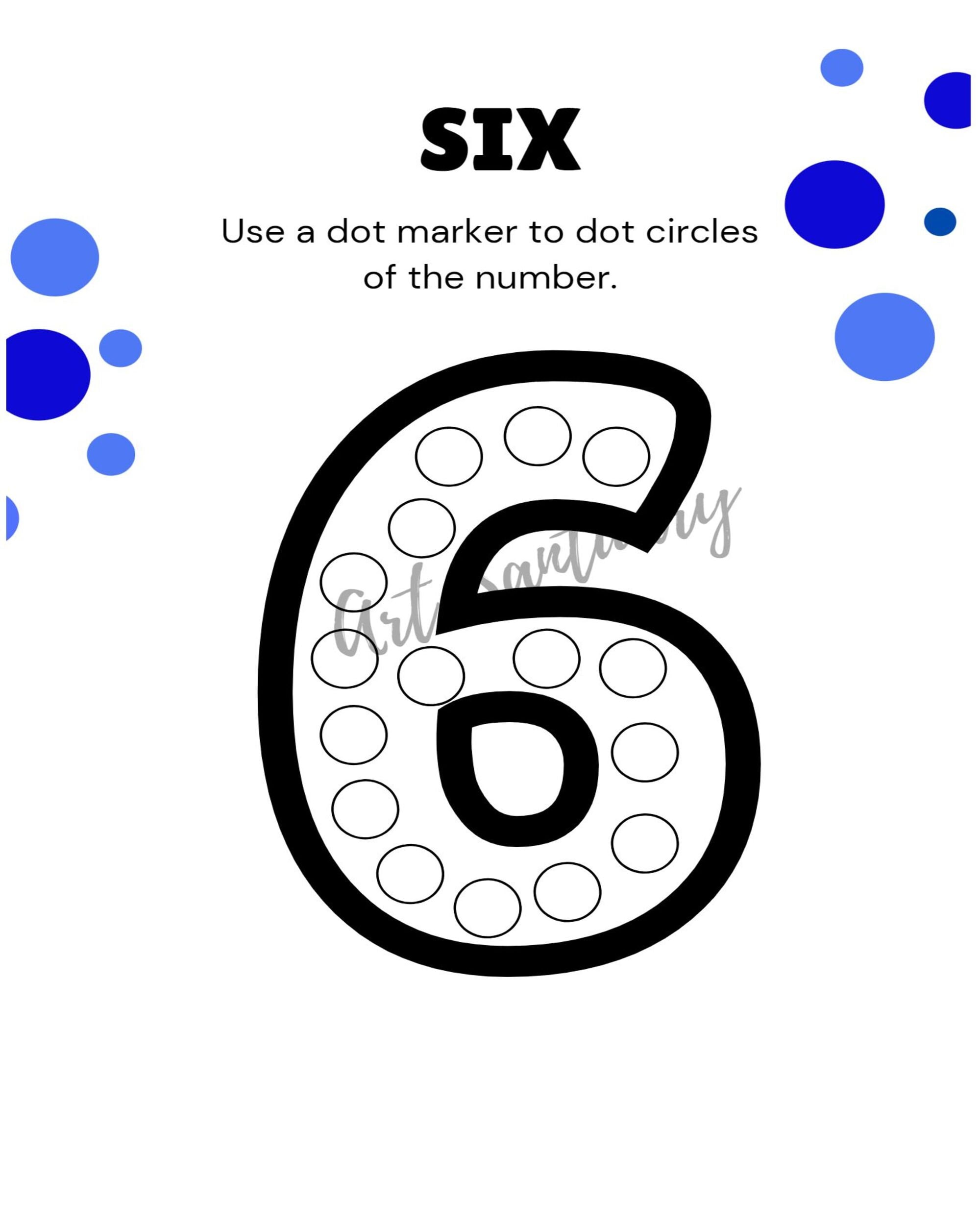 Colorful Cute Dot the Number Coloring Book for Kids Worksheet ...