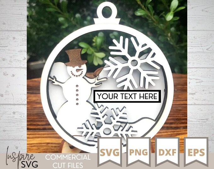 Snowman Ornament DXF/SVG File - Etsy Canada