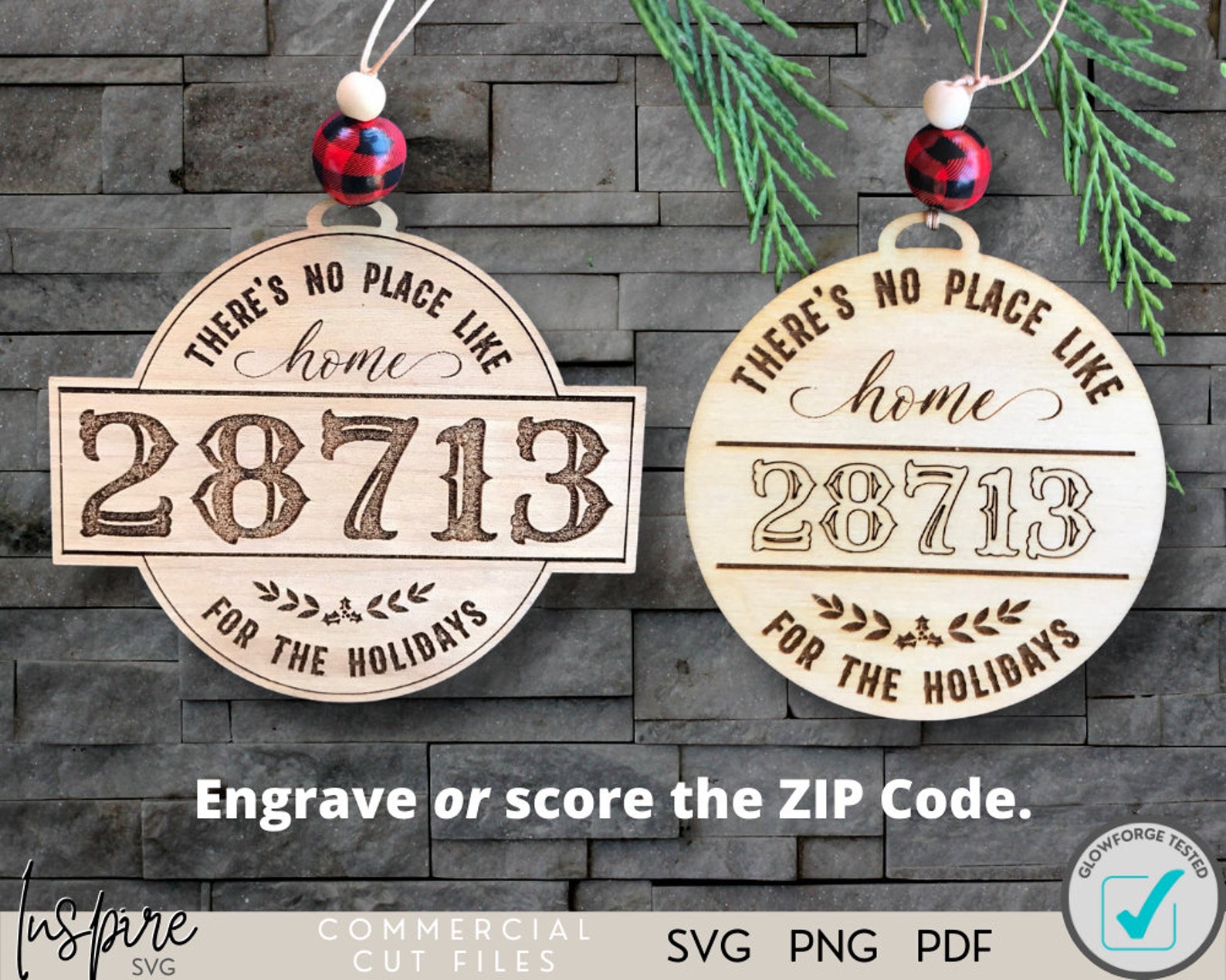 Zip Code Ornament SVG File SVG File Svg PNG Laser - Etsy