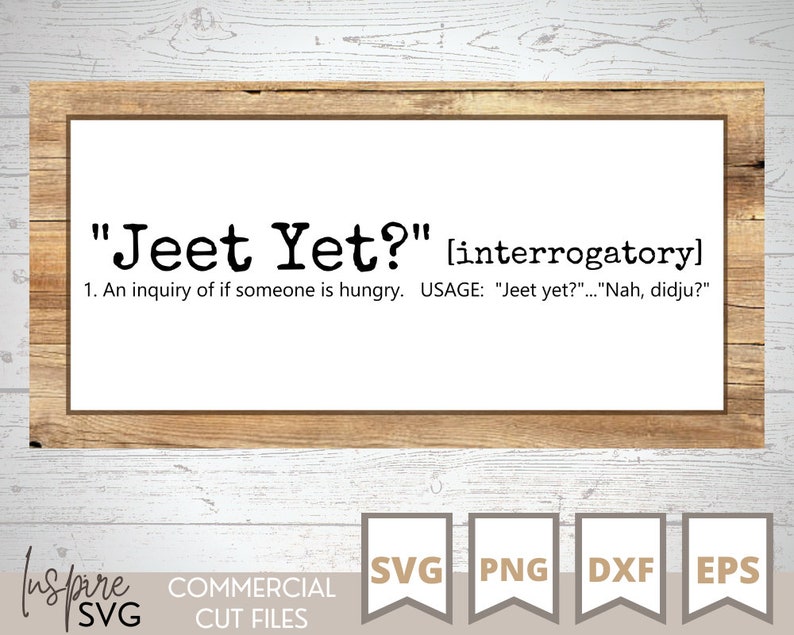 JEET Definition SVG - EPS- Png - Dxf - Cutting Board Graphic - Kitchen ...