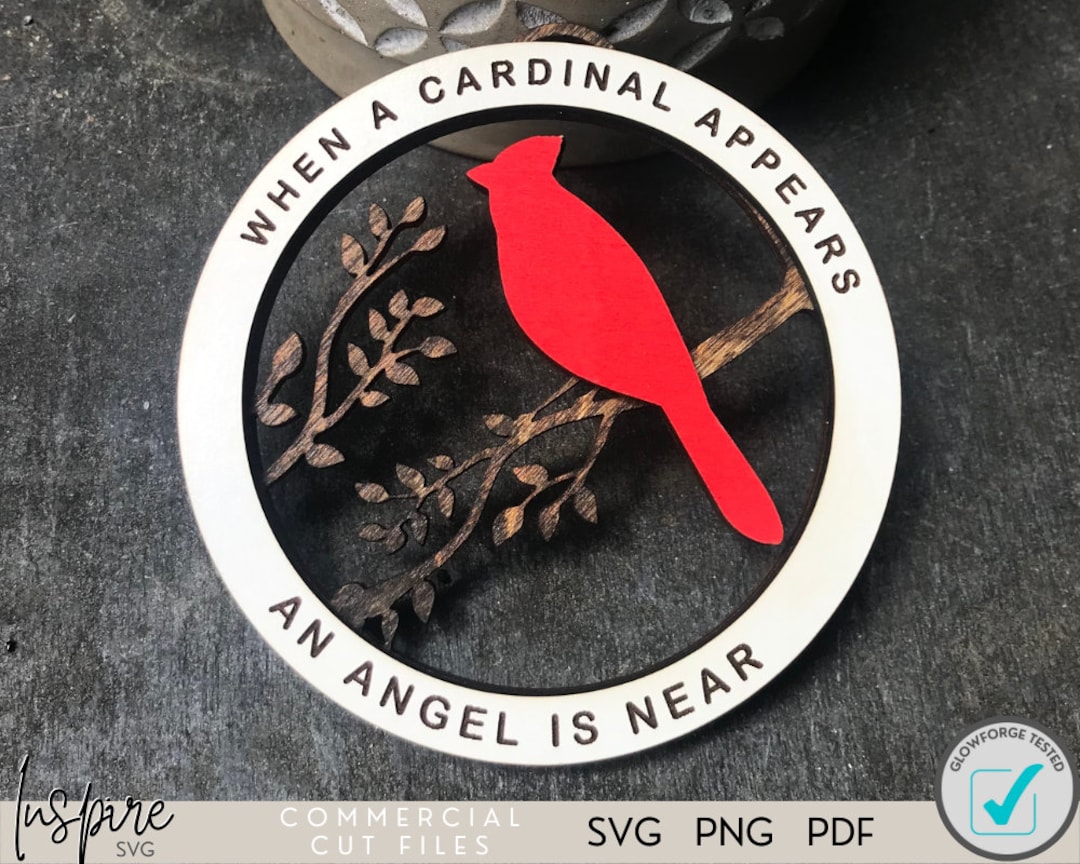 Cardinal Ornament SVG: Layered Christmas Laser Cut File (digital ...