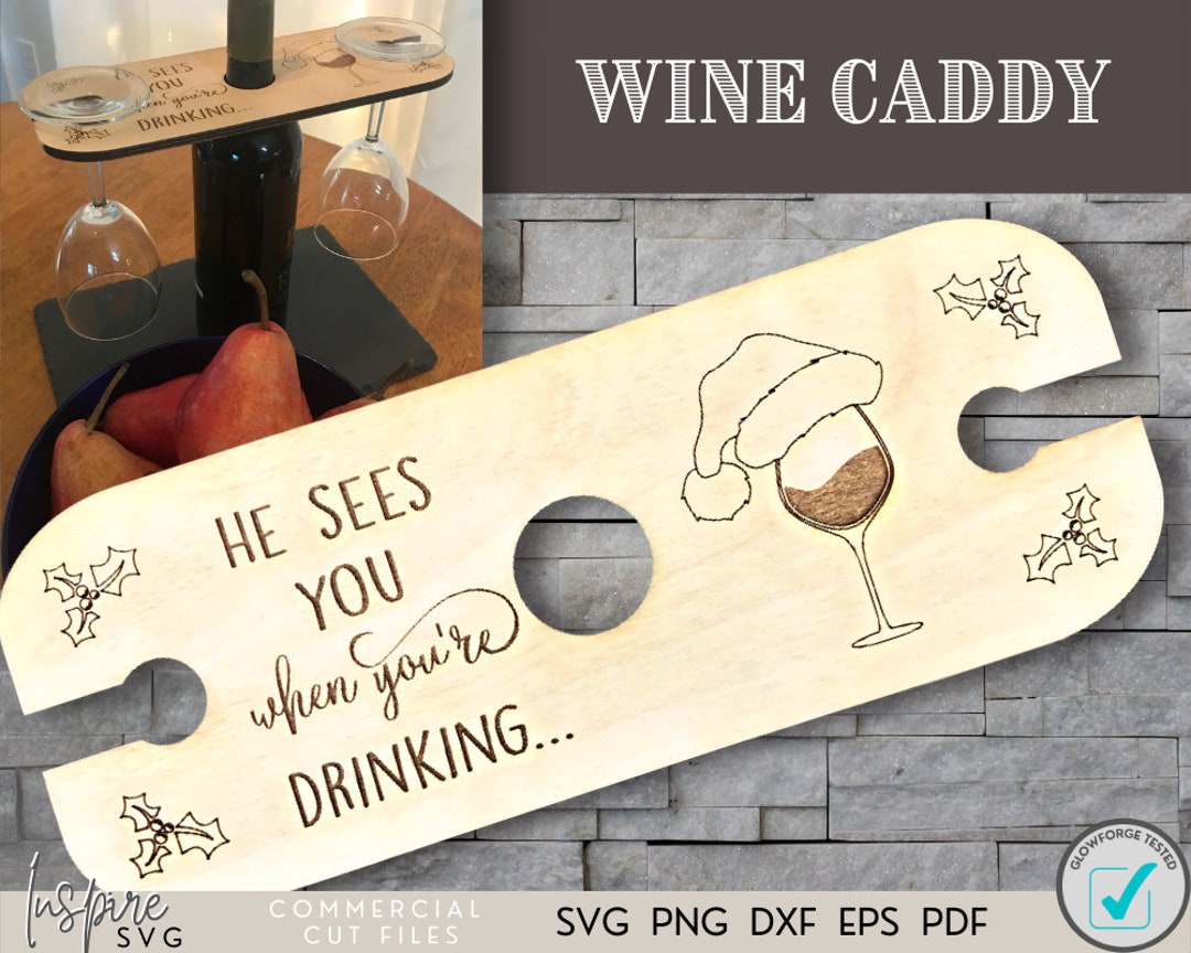 Wine Butler SVG - Wine Caddy SVG - Glowforge Svgs - Funny Wine SVG ...