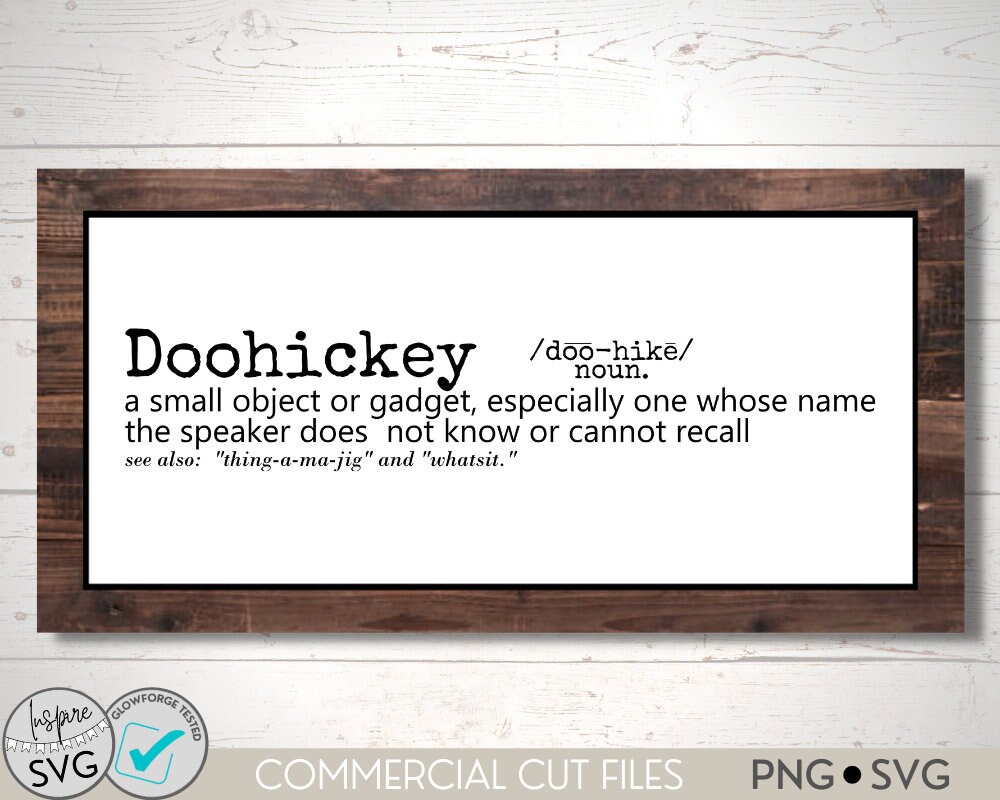 Doohickey Definition SVG PNG Cutting Board Graphic | Etsy