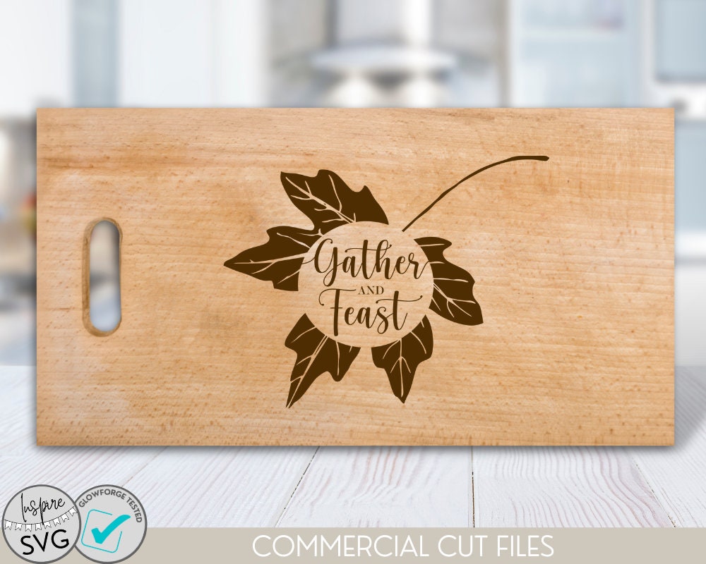 Gather and Feast SVG Thanksgiving SVG Cutting Board SVG - Etsy