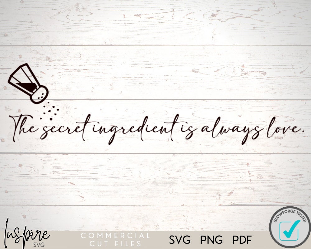 SVG the Secret Ingredient is Always Love Cutting Board Svg - Etsy