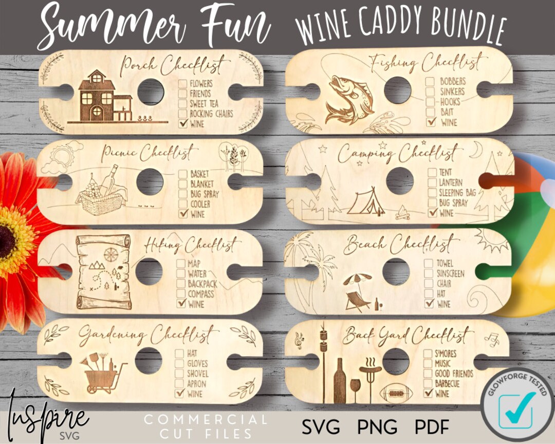 Wine Caddy SVG Bundle - Summer Wine Caddy Svg Bundle - Wine Carrier Svg ...