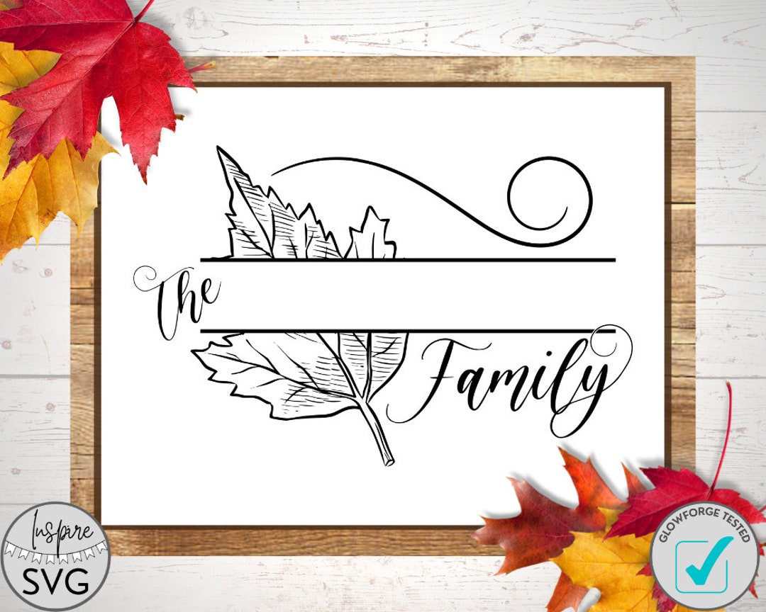 Maple Leaf Split Name SVG: Family Sign Cut File (digital Download) - Etsy