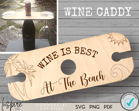 Beach SVG Wine Caddy SVG Wine Butler SVG Wine Carrier | Etsy