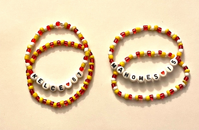 Kansas City Chiefs Bracelet Sets Kelce Mahomes - Etsy
