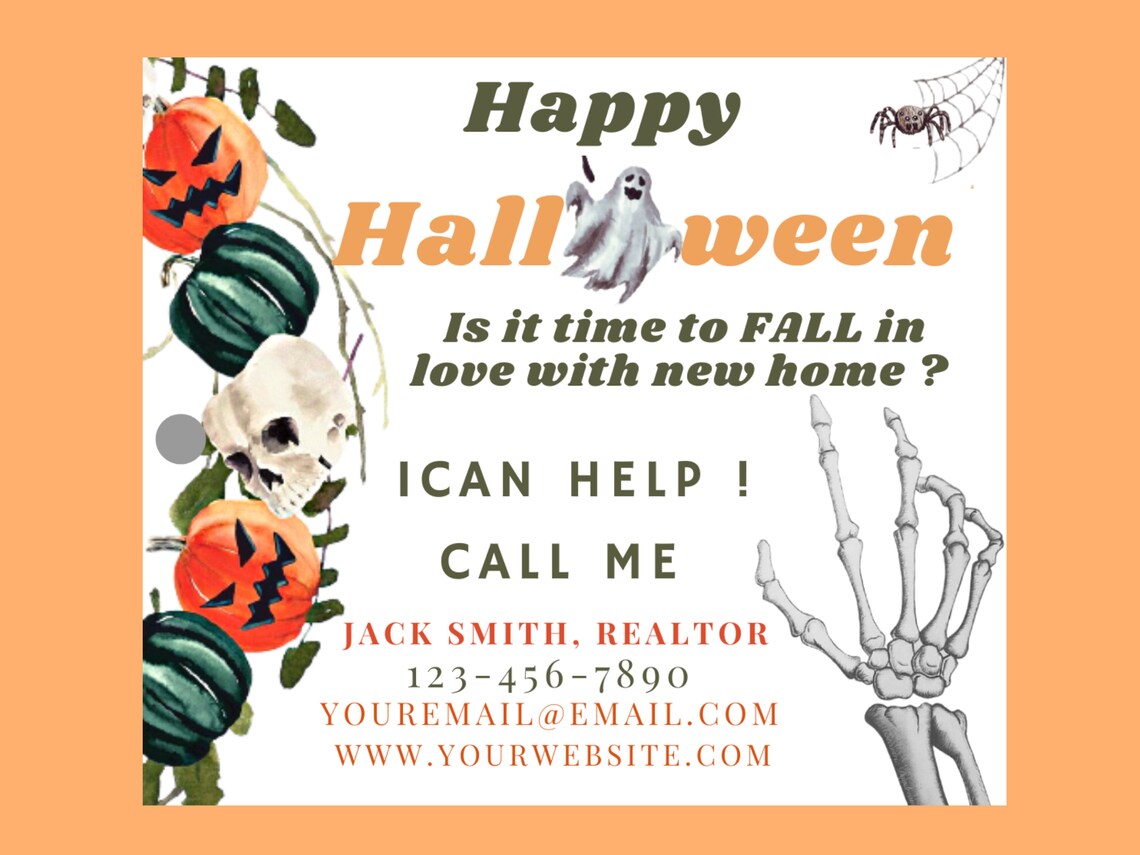 Halloween Realtor Gift Tag | Pop by Tag | Fall Real Estate Tag ...