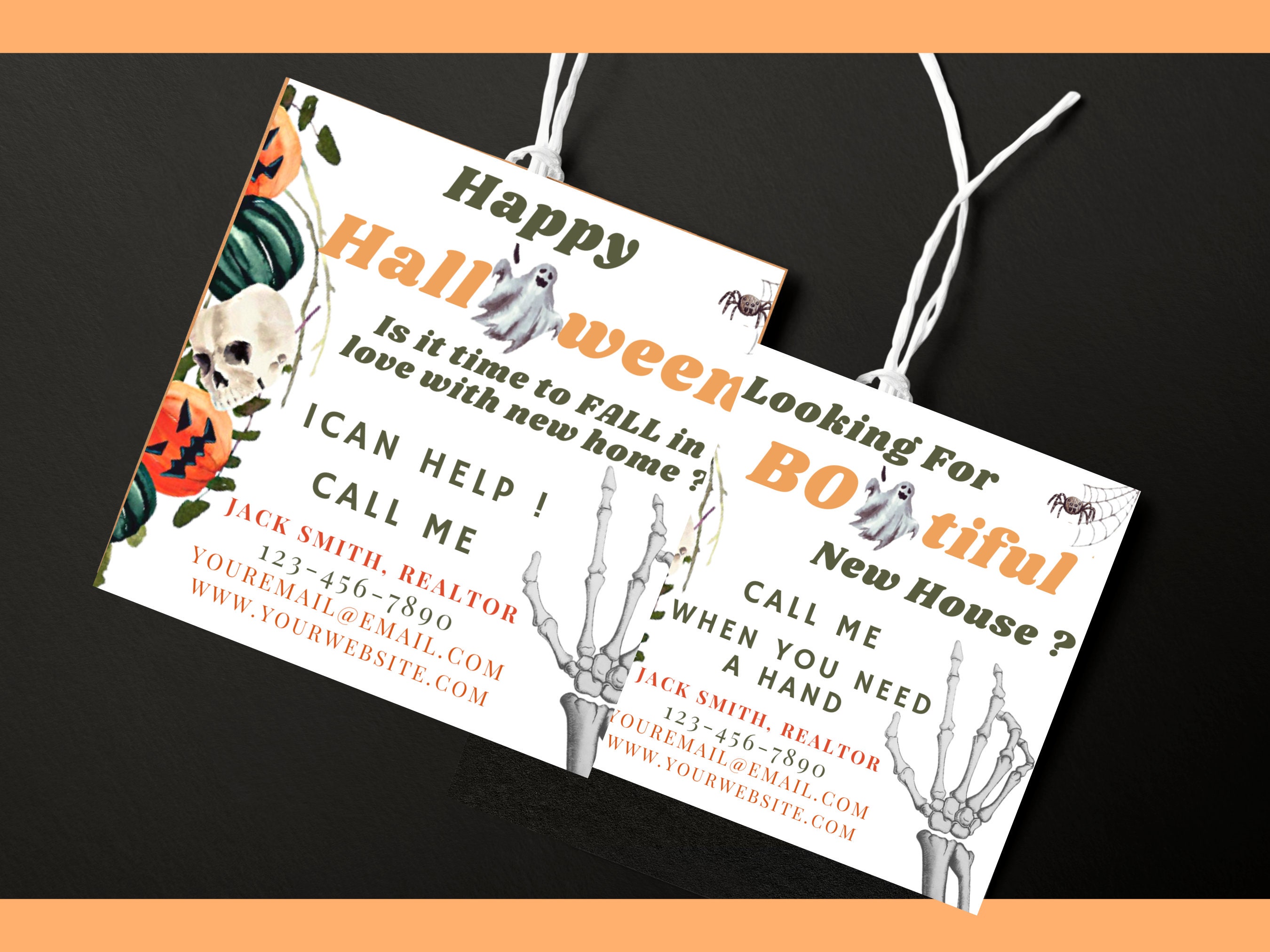 Halloween Realtor Gift Tag | Pop by Tag | Fall Real Estate Tag ...