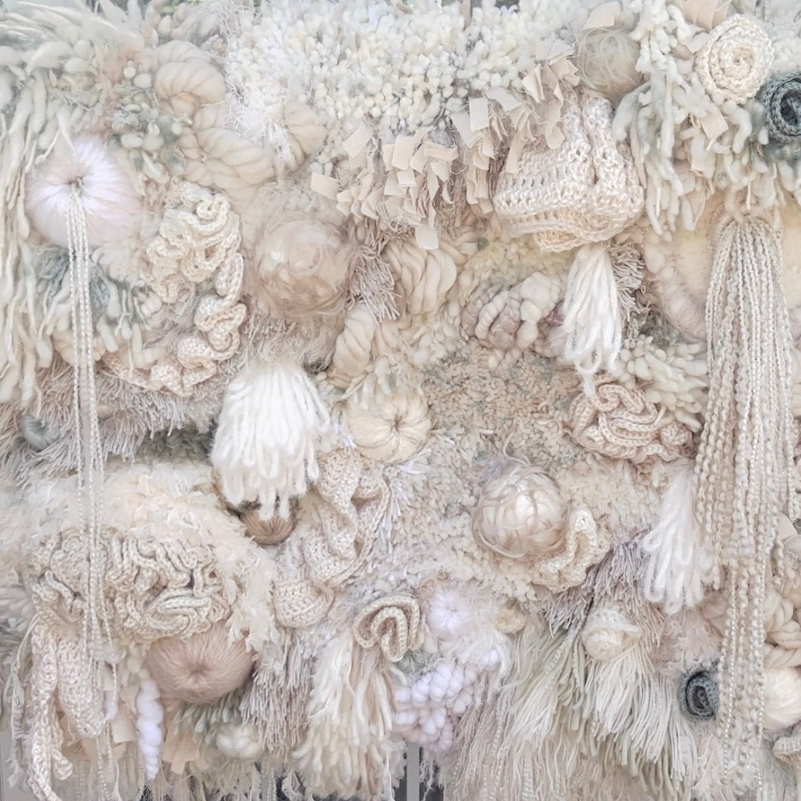 Latch Hook Reef Beachy Crocheted Ocean Fiber Art Tapestry Wall Hanging ...