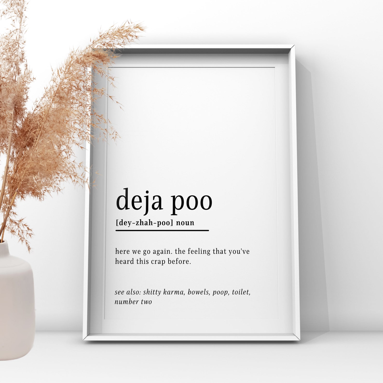Deja Poo Dictionary Definition Print, Home Decor, Wall Art, Home Decor ...