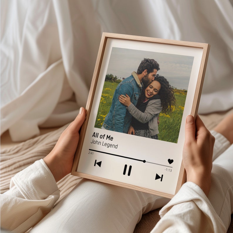 Personalised Framed Song Photo Print, Anniversary Gift, Favorite Song ...