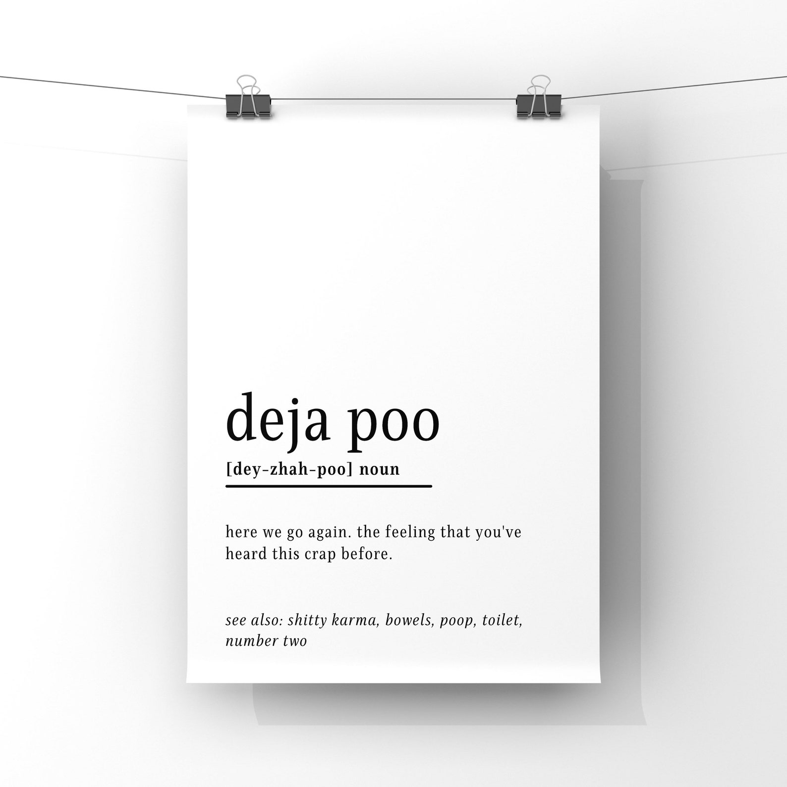 Deja Poo Dictionary Definition Print Home Decor Wall Art - Etsy