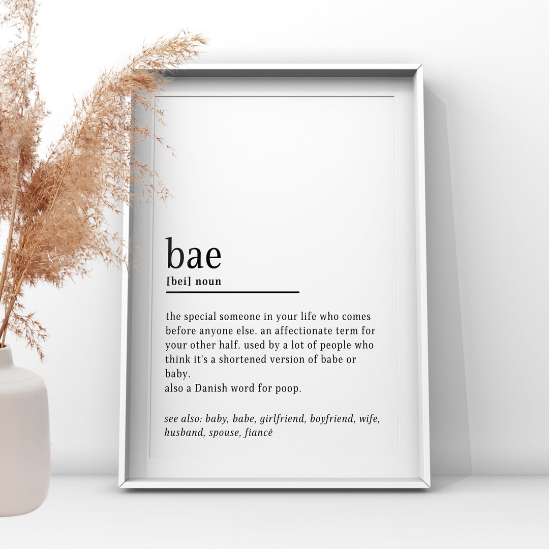 Bae Dictionary Definition Print Home Decor Wall Art Home - Etsy