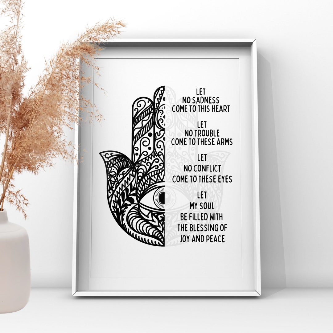 Hamsa Prayer Print, Hamsa Wall Art, Hamsa Hand, Hamsa Home Decor ...
