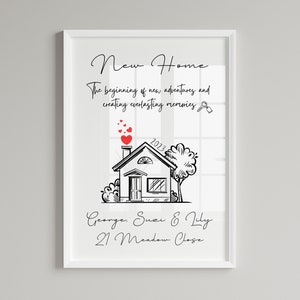 Personalised New Home Print, New Home Gift, New House, New Home, First ...