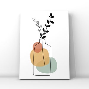 Set of 3 Abstract Vase Prints, Living Room Posters, Kitchen Prints ...