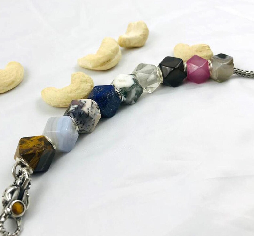 Natural Multi Gemstone Pyramid Shape for Healing Body Skin Crystal ...