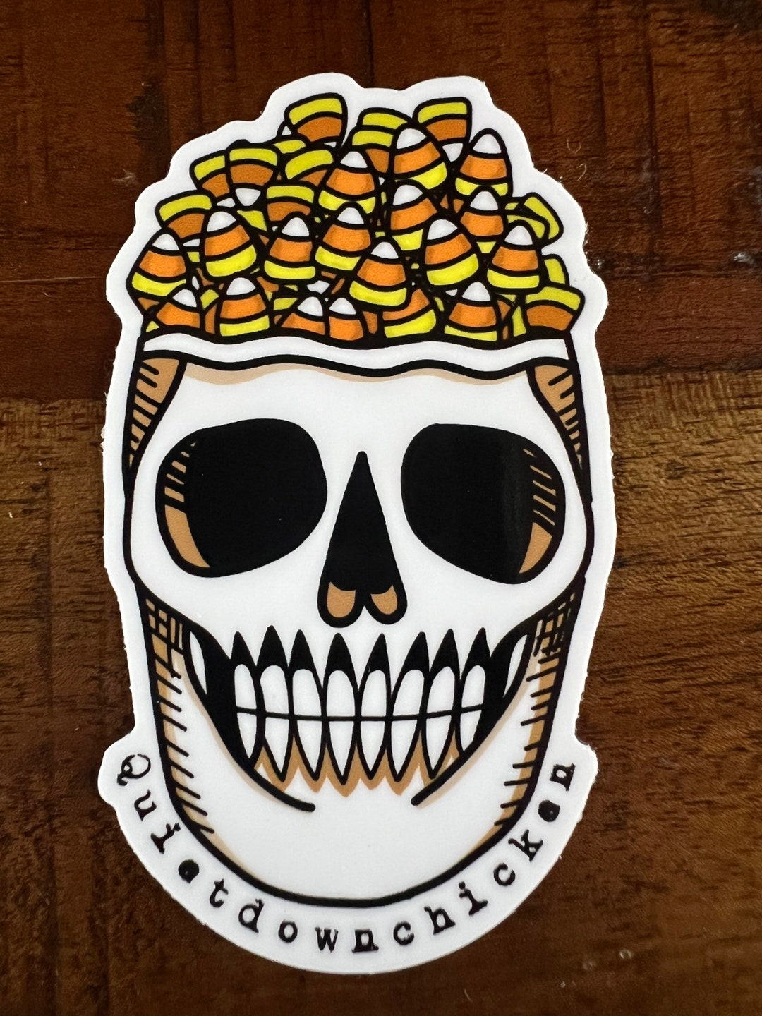 Candy CORN! Skully Sticker, Water Bottle Sticker, Laptop Sticker ...
