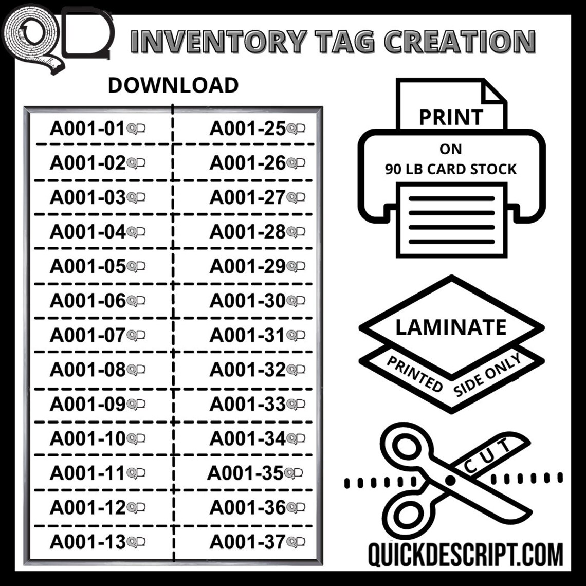 Inventory System 120,000 Printable Inventory Tags Poshmark Inventory ...