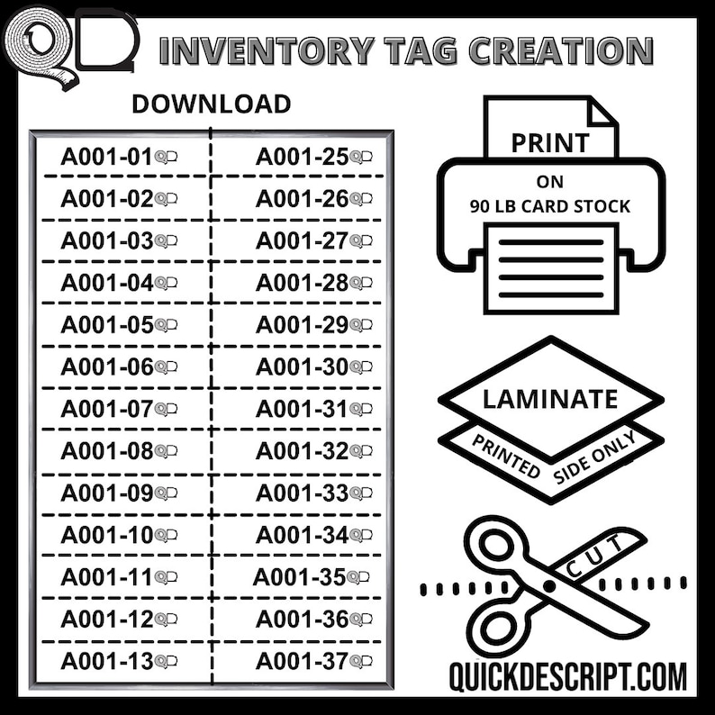 Inventory System 120,000 Printable Inventory Tags Poshmark Inventory ...