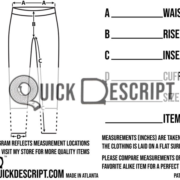 Leggings Size Guide - Etsy