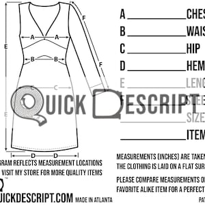 Empire Dress Diagramed Clothing Reseller Tool Diagramed Sheets Size ...