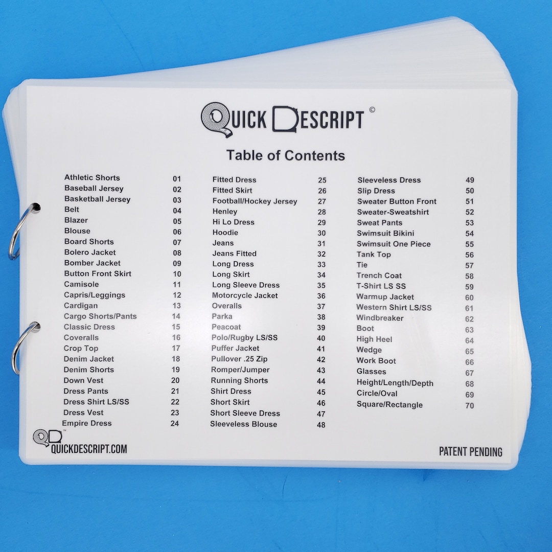 Quick Descript Reusable Measurement Book - Clothing Reseller Tool ...