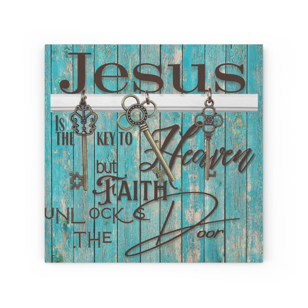 Jesus is the Key Wood Canvas Wall Art Hanging Art Christian - Etsy