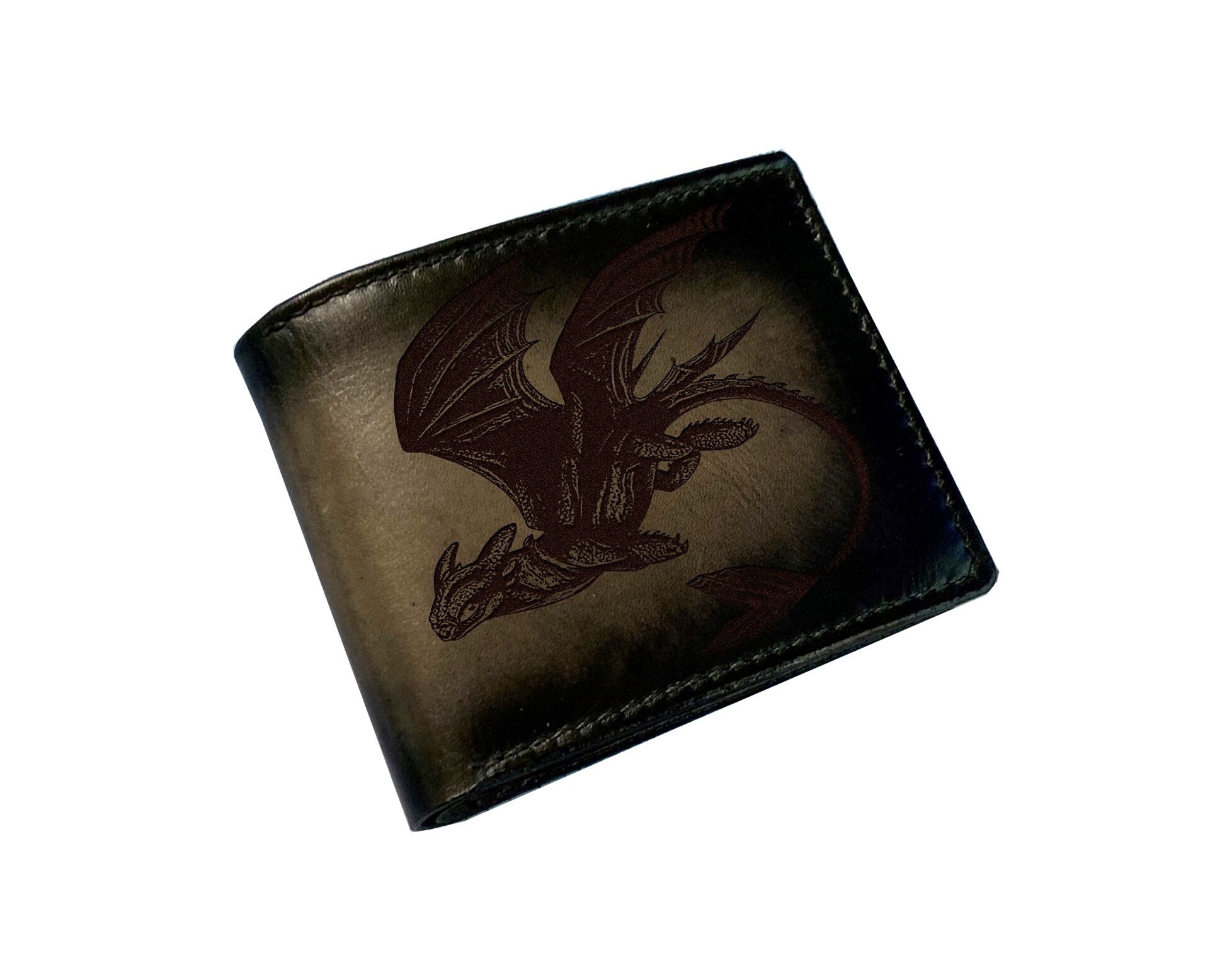 Toothless Dragon Leather Handmade Wallet, Custom Gift for Men, How to ...