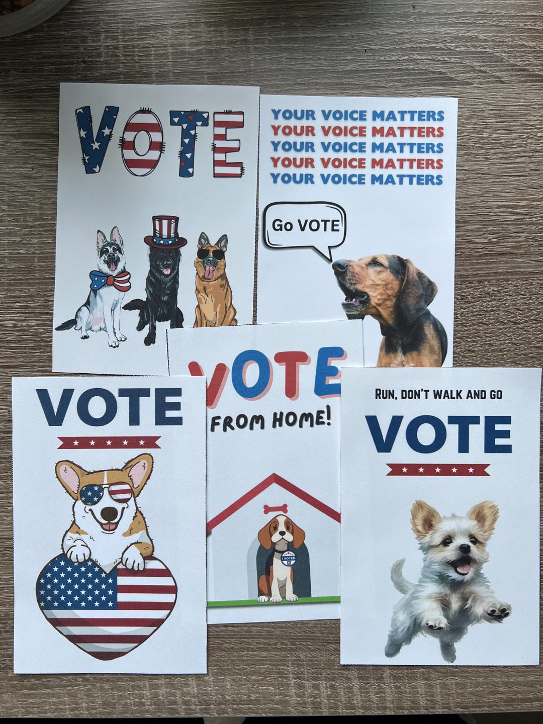 Printable Voter Postcards Set Voting Postcards Dog White Postcards ...
