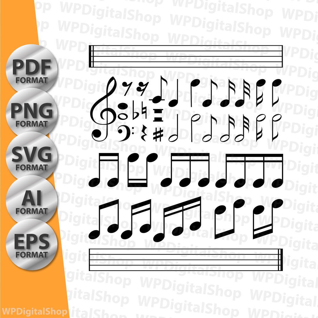 Musical Notes Multi Format Bundle Musical Notes SVG PNG DXF Perfect ...
