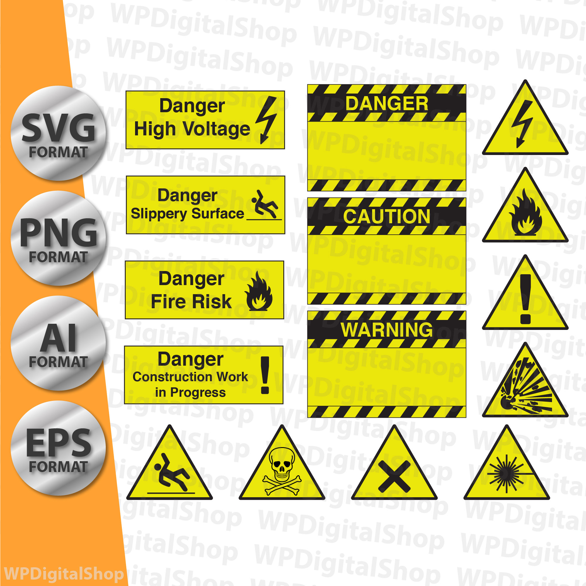 Safety Sign Multi Format Bundle Adobe Illustrator Files High Quality ...