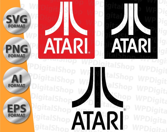 Atari Video Game Logo Sign 8 in 3D Printed, Man Cave, Game Room, Shelf ...
