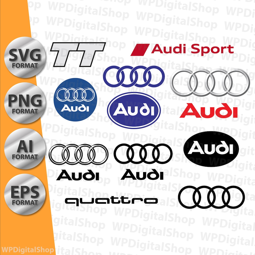 Audi Logos Multi Format Bundle Car Badge Adobe Illustrator Files Canva ...